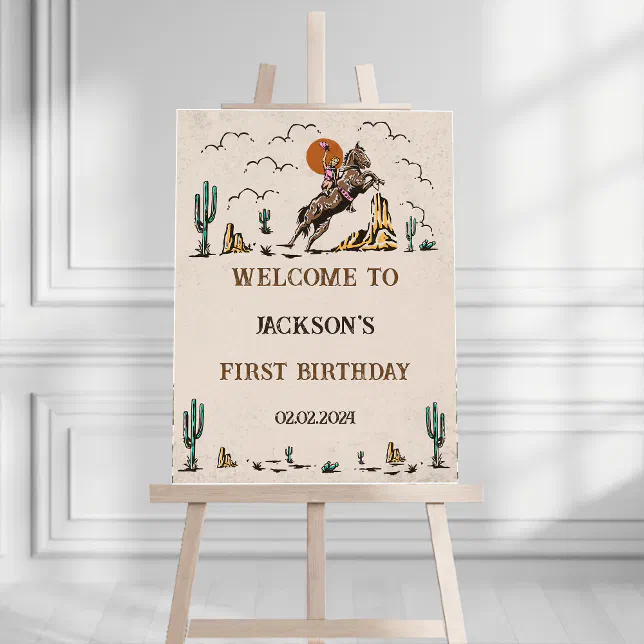 Western Cowgirl Birthday Party Welcome Sign | Zazzle