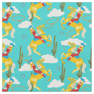 Vintage Cowgirl Western Rodeo Fabric | Zazzle