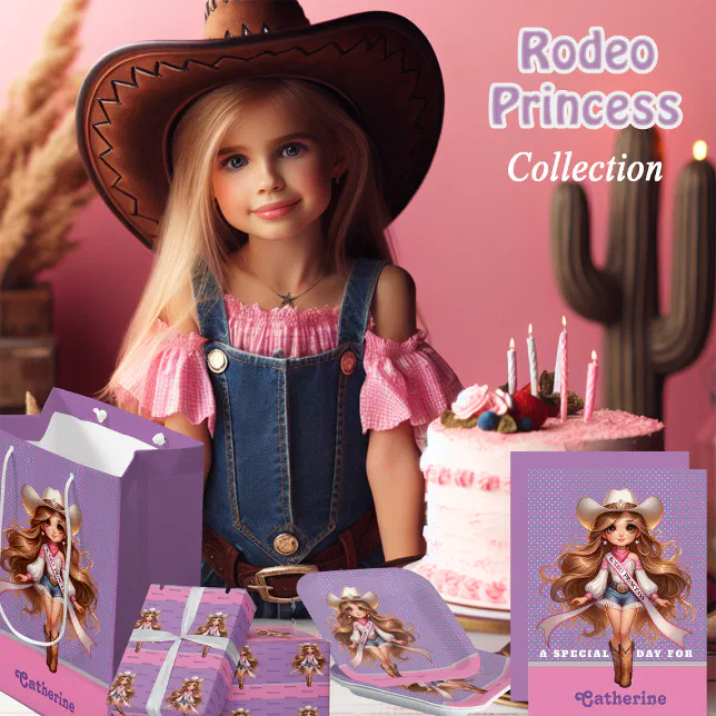 Western Cowgirl Rodeo Princess 1 Personalized Invitation | Zazzle