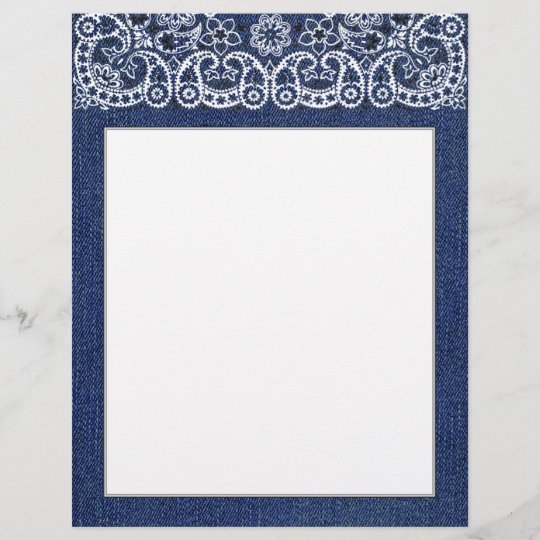 Western Denim and Bandana Letterhead stationary | Zazzle.com