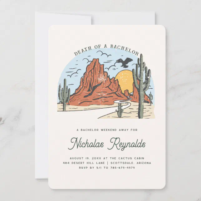 Western Desert | Bachelor Party Invitation | Zazzle