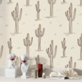 Western Desert Landscape Cactus Sketchy Style Wallpaper | Zazzle