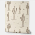 Western Desert Landscape Cactus Sketchy Style Wallpaper | Zazzle