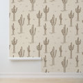 Western Desert Landscape Cactus Sketchy Style Wallpaper | Zazzle