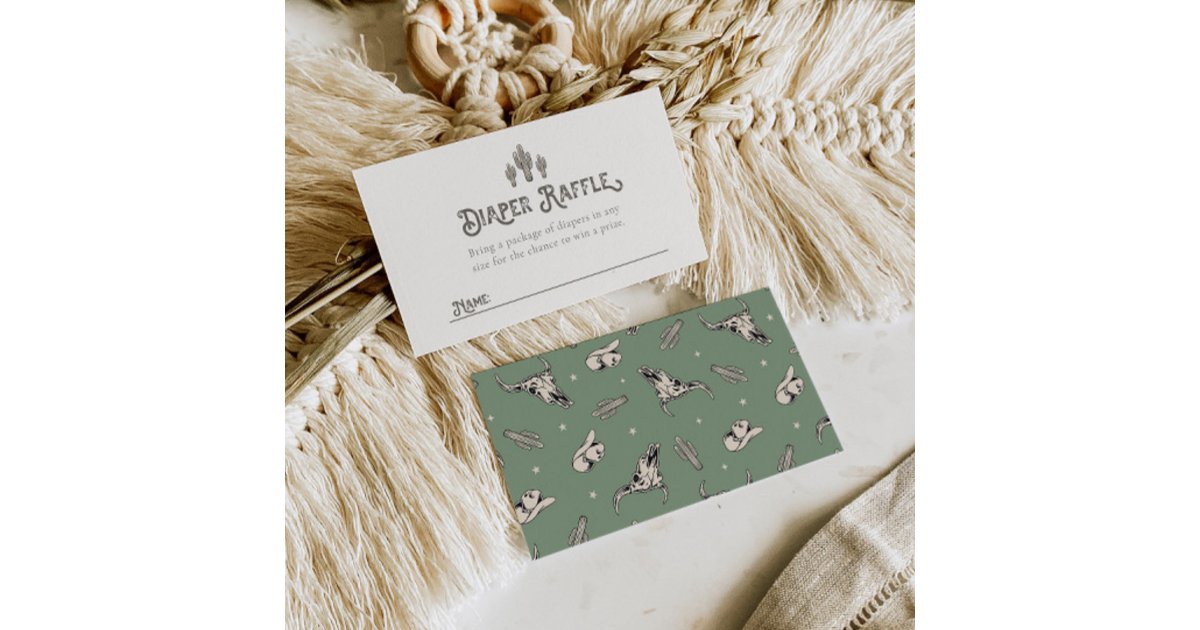 Western Diaper Raffle Cards | Zazzle