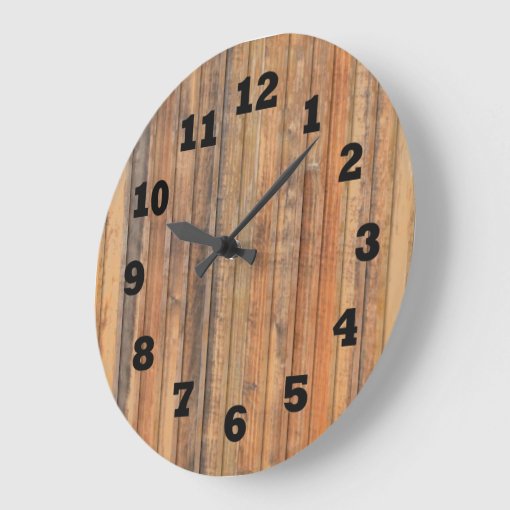 Western Distressed Wooden Wall Large Clock | Zazzle