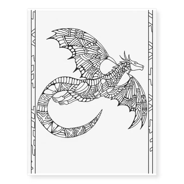 Western Dragon Tattoo(Transparent) Temporary Tattoos | Zazzle