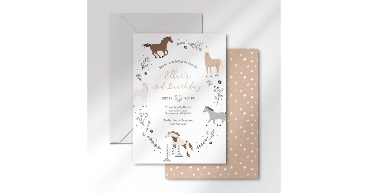Western Equestrian Birthday Invitation | Zazzle