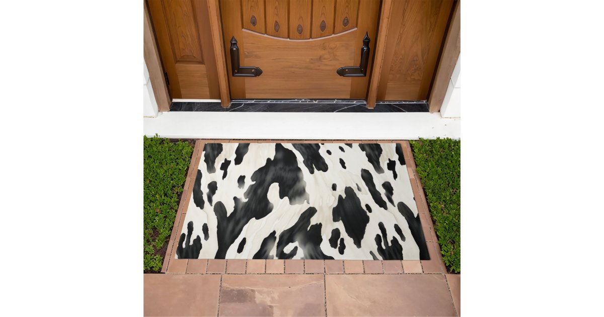 Western Farm Animal Cow Country Doormat | Zazzle