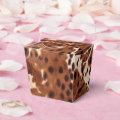 Western Farm Brown Cream Cowhide Favor Boxes | Zazzle