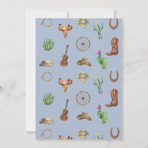 Western First Birthday Rodeo Baby Boy Invitation | Zazzle