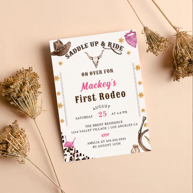 Western First Birthday Rodeo Invitation | Zazzle