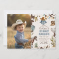 Western First Rodeo Boy 1st birthday photo Invitation | Zazzle