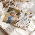 Western First Rodeo Boy 1st birthday photo Invitation | Zazzle