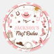 Western First Rodeo Girl 1st Birthday Pink Classic Round Sticker | Zazzle