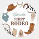 Western First Rodeo Wild West Boy First Birthday Classic Round Sticker ...