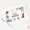 Western First Rodeo Wild West Boy First Birthday Rectangular Sticker ...