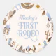 Western First Rodeo Wild West Cowboy Blue Birthday Classic Round ...