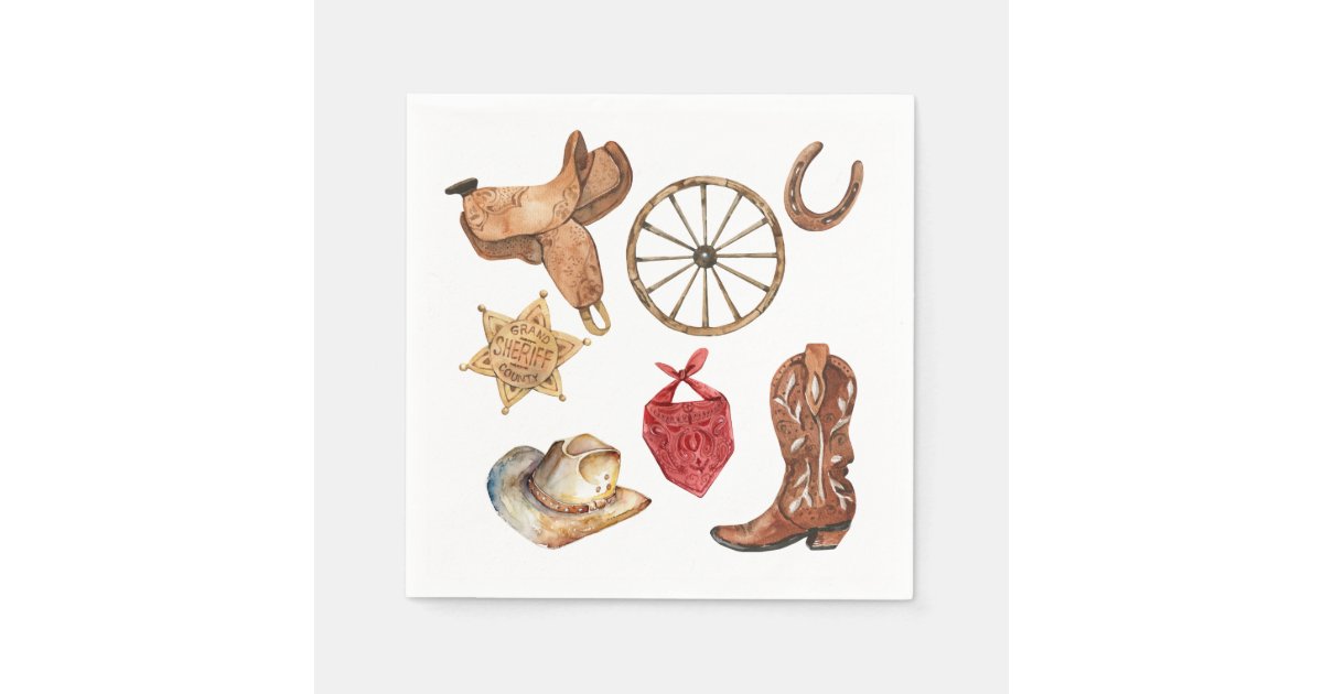 Western First Rodeo Wild West Cowboy Napkin | Zazzle