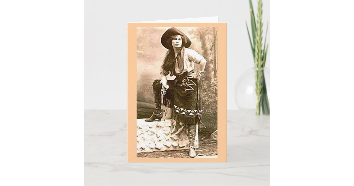 Western Frontier Woman Greeting Card | Zazzle