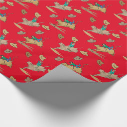 Western Gift Wrapping Bull Riders and Cowboy Hats Wrapping Paper | Zazzle