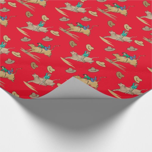 Western Gift Wrapping Bull Riders and Cowboy Hats Wrapping Paper | Zazzle