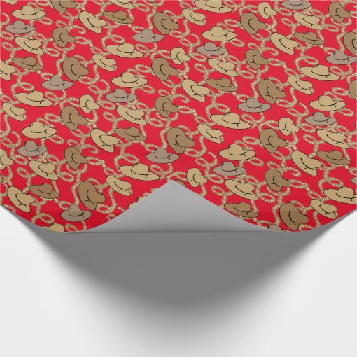 Western Gift Wrapping Cowboy Hats And Ropes Wrapping Paper | Zazzle