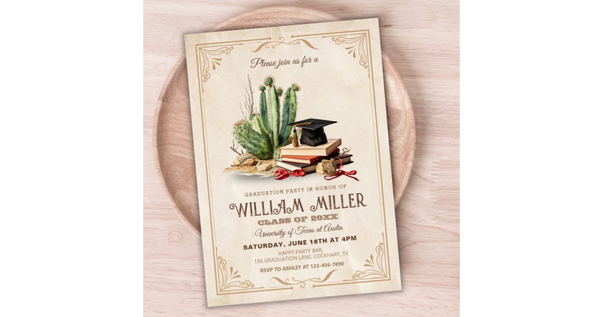 Western Graduation Party Country Cowboy Grad Invitation | Zazzle
