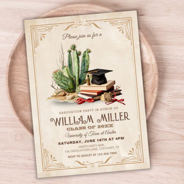 Western Graduation Party Country Cowboy Grad Invitation | Zazzle
