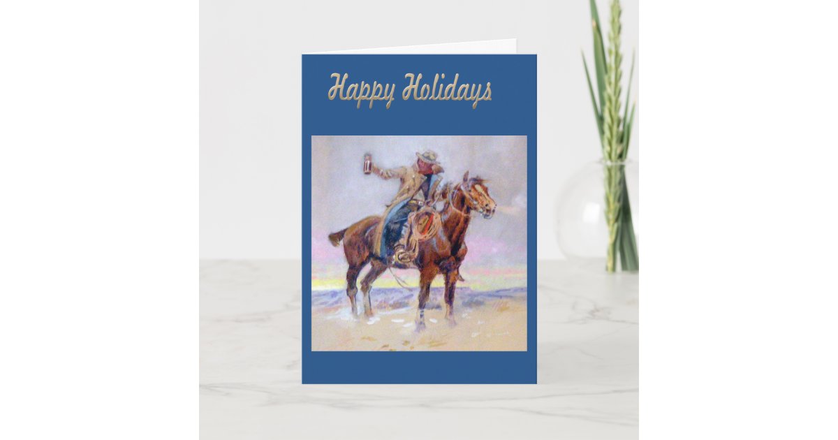 Western Happy Holidays Cowboy Greeting Card | Zazzle