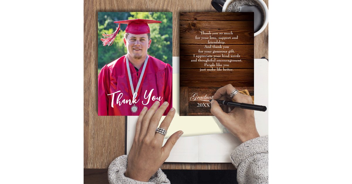 Western Hat and Lasso Graduation Thank You card | Zazzle