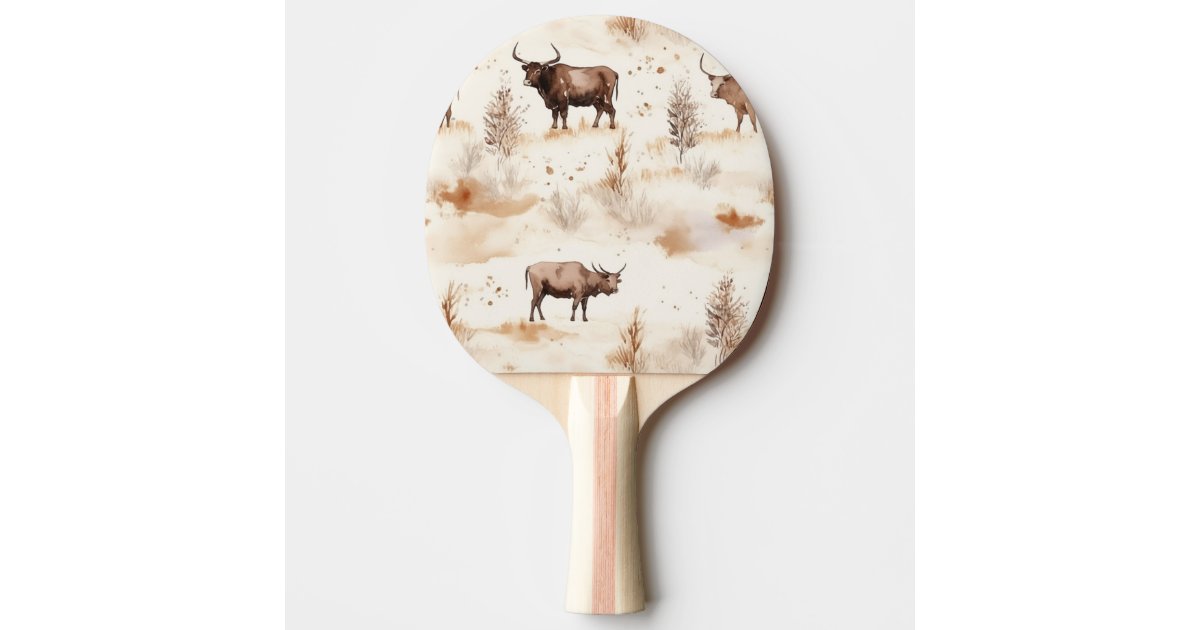 Western Highland Cows Cowboy Cowgirl Ping Pong Paddle | Zazzle