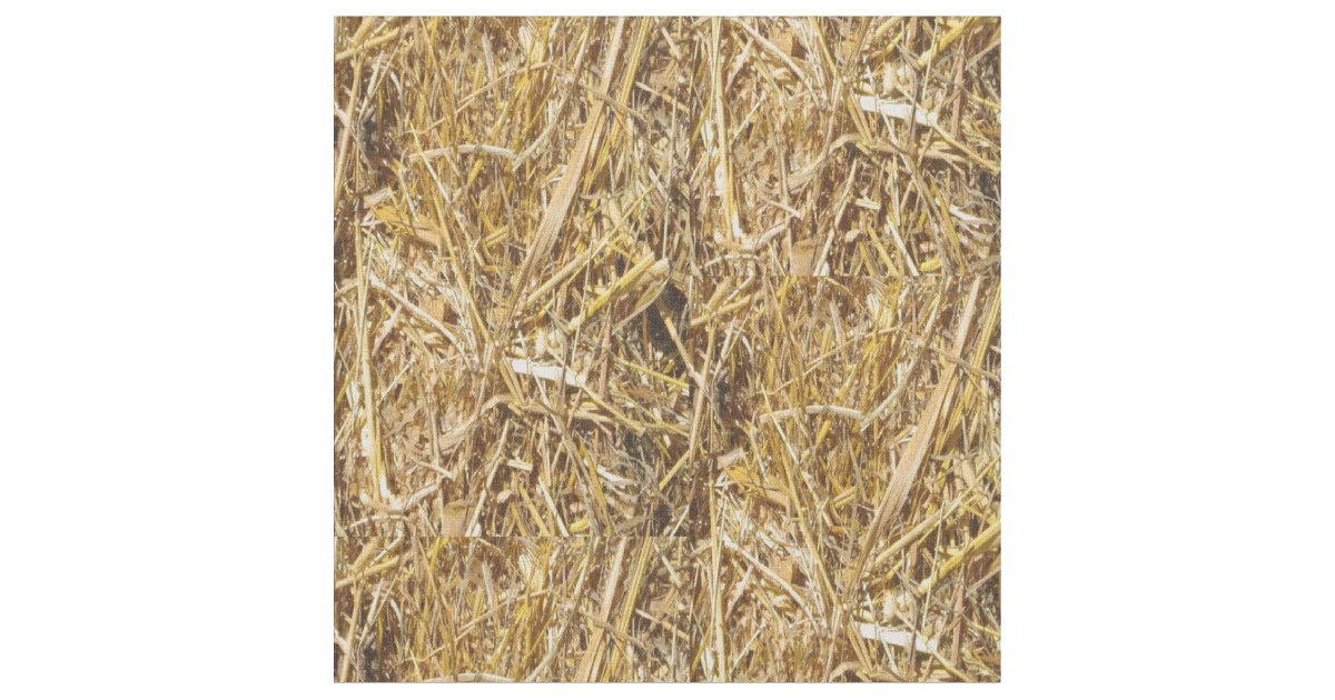 Western Horse/Cow Bale Of Hay Print Fabric | Zazzle