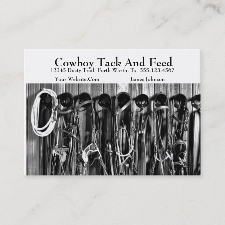 Western Horse Tack Business Card Template | Zazzle