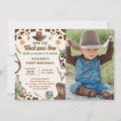 Western How The West Was One First Birthday Photo Invitation | Zazzle