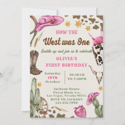 Western How The West Was One Rodeo 1st Birthday Invitation | Zazzle