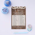 Western I Spy Country Wedding Reception Game Card Flyer | Zazzle