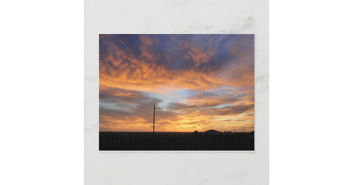 Western Kansas Sunset with Barn Postcard | Zazzle
