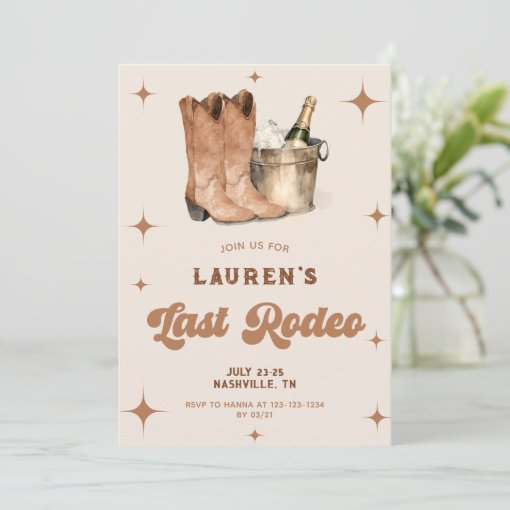 Western Last Rodeo Bachelorette Party Invitation | Zazzle