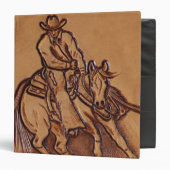 Western leather horseback Riding Rodeo Cowboy Binder | Zazzle