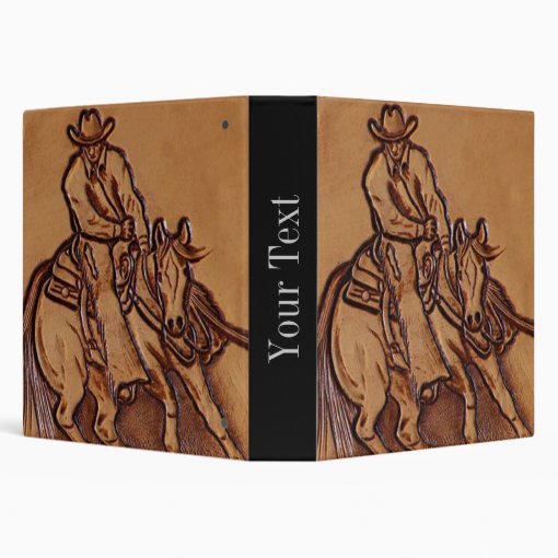 Western leather horseback Riding Rodeo Cowboy Binder | Zazzle