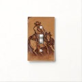 Western leather horseback Riding Rodeo Cowboy Light Switch Cover | Zazzle