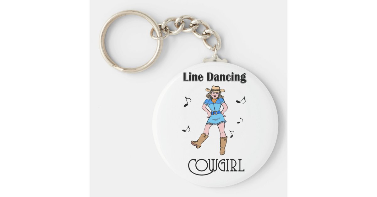 Western "Line Dancing Cowgirl" Keychain | Zazzle.com