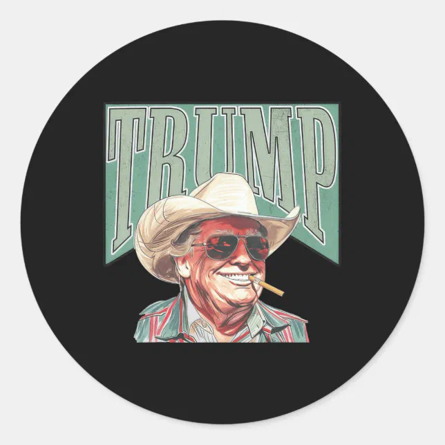 Western Make America Great Trump Daddy Classic Round Sticker | Zazzle