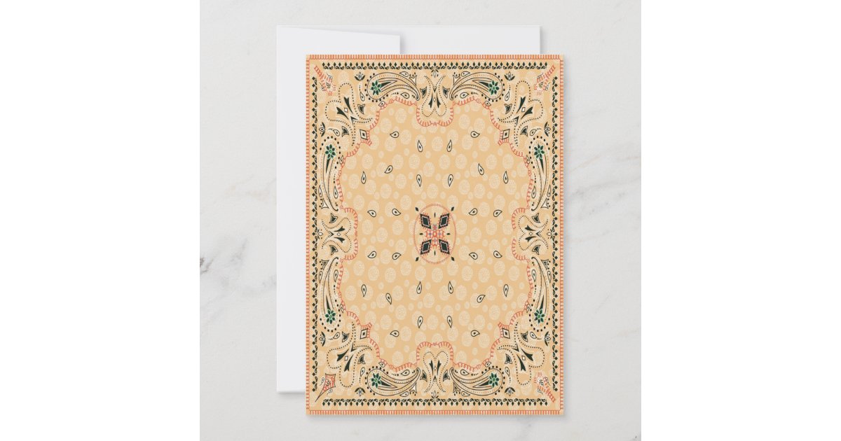 Western Paisley Pattern Wedding Invitation | Zazzle