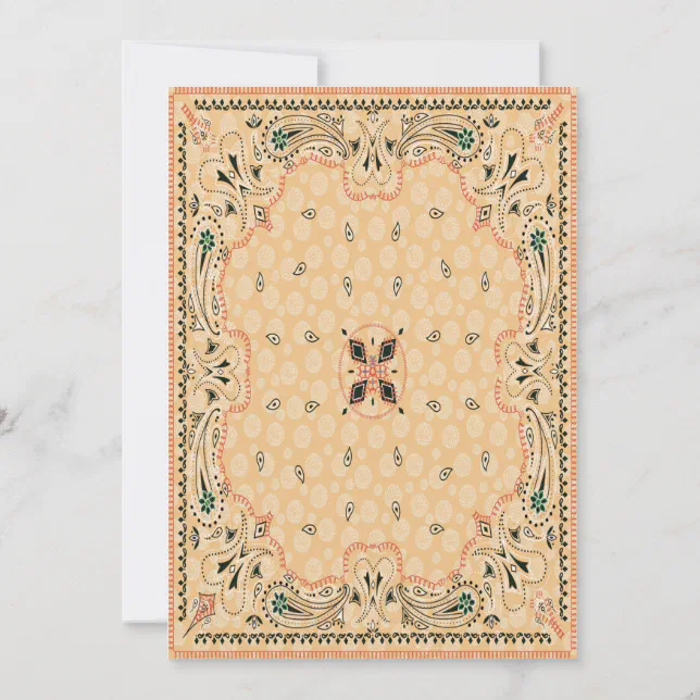 Western Paisley Pattern Wedding Invitation | Zazzle