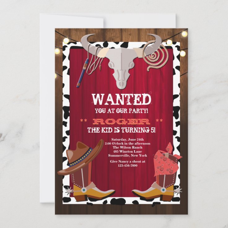 Western Party Invitation | Zazzle