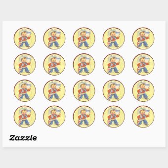 Western Party Little Cowboy With Rope Stickers | Zazzle