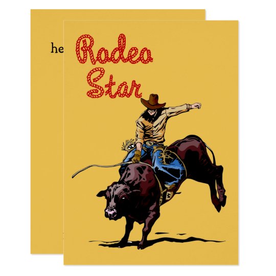 Western Party Rodeo Cowboy Bull Rider Invitation | Zazzle.com