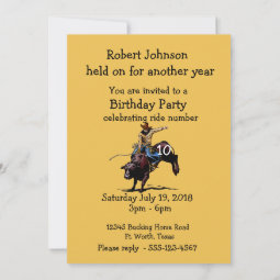 Western Party Rodeo Cowboy Bull Rider Invitation | Zazzle